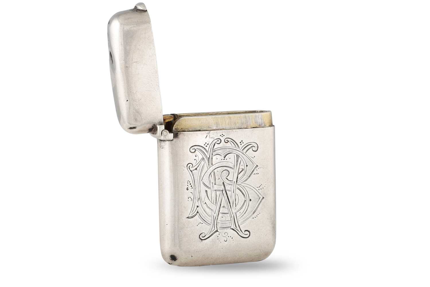 Lot 482 - AN UNUSUAL VICTORIAN SILVER VESTA BOX,