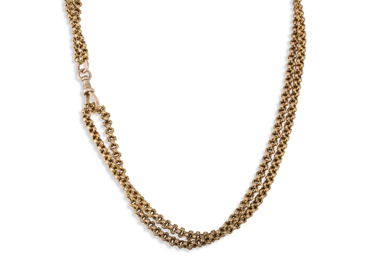Lot 254 - A GOLD BELCHER LINK NECK CHAIN, of