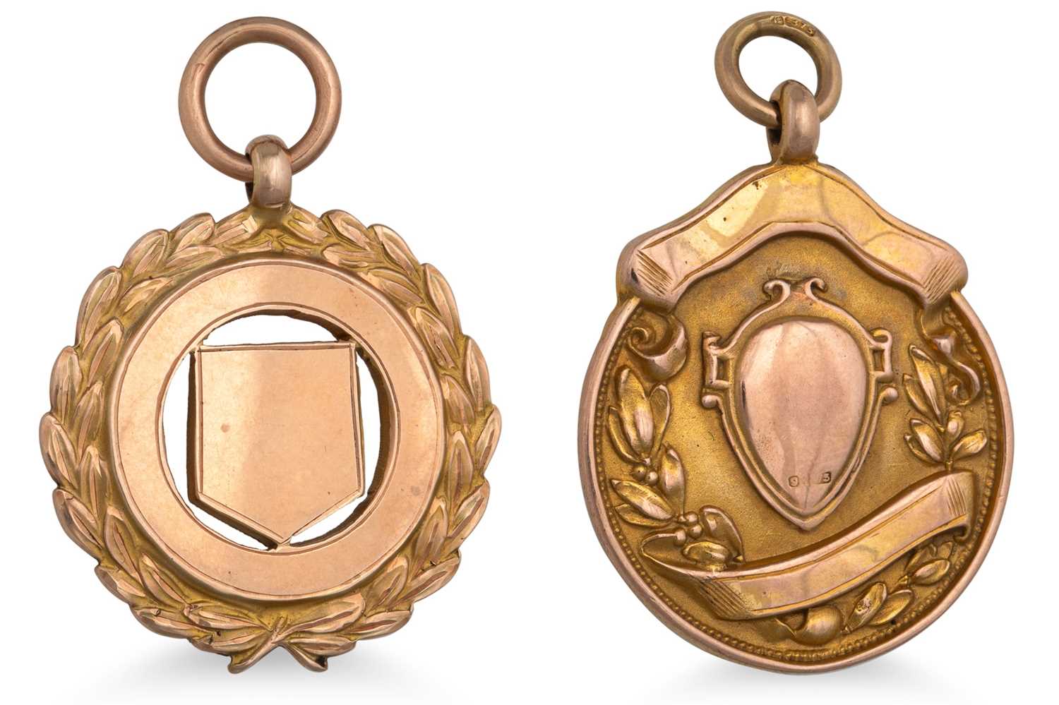 Lot 423 - A PAIR OF 9CT GOLD SCHOOL MEDALS,