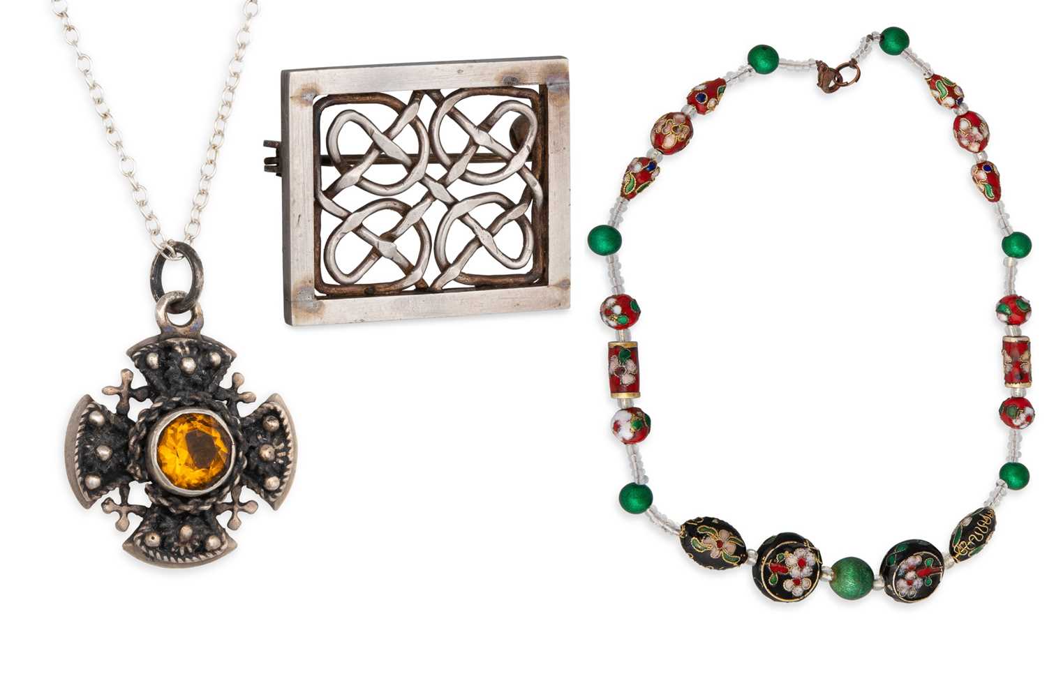 Lot 376 - A MODERN DUBLIN SILVER CELTIC BROOCH,