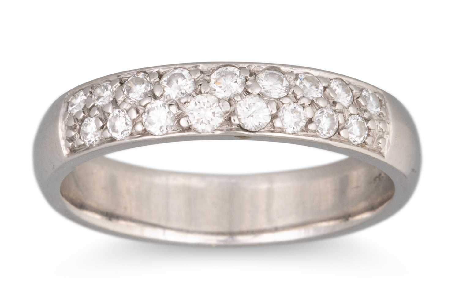 Lot 343 - A PAVÉ SET DIAMOND RING, mounted in platinum.