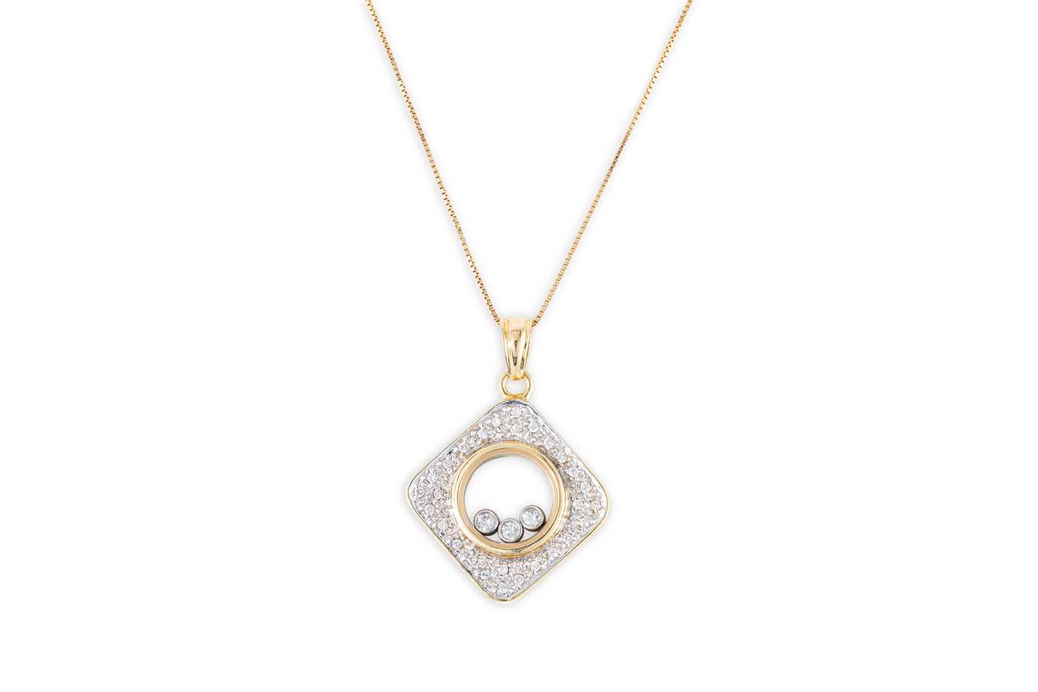 Lot 227 - A DIAMOND PENDANT, the pavé set diamond