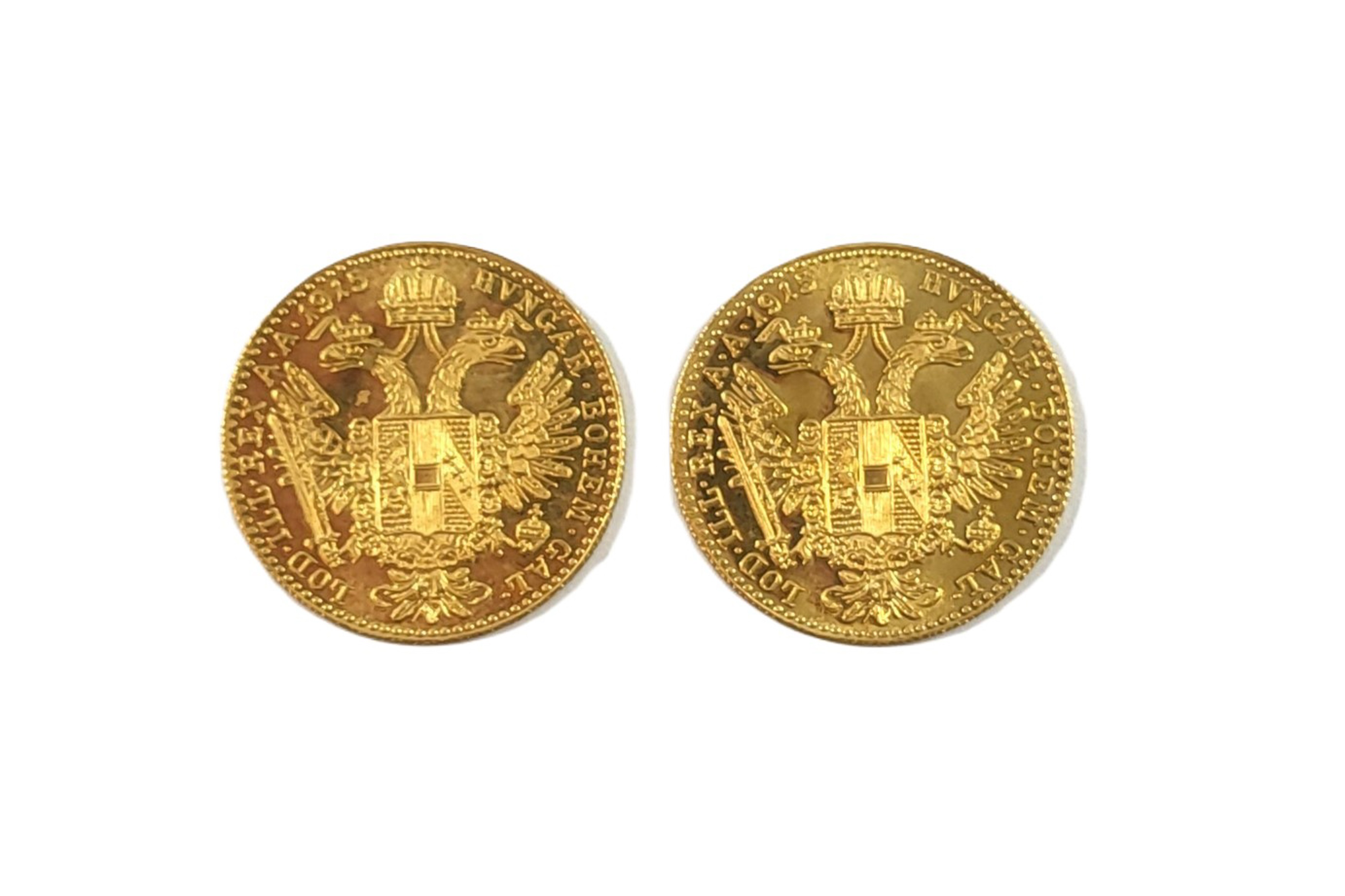 Lot 503 - TWO 1915 AUSTRIAN 1 DUCAT GOLD COINS, 0.986
