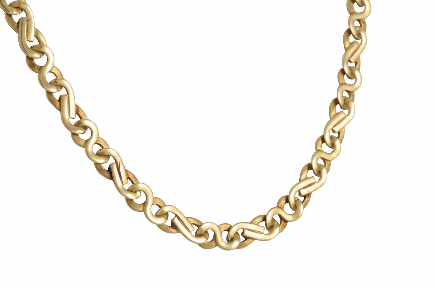 Lot 361 - AN 18CT GOLD FANCY LINK NECK CHAIN, 'S'