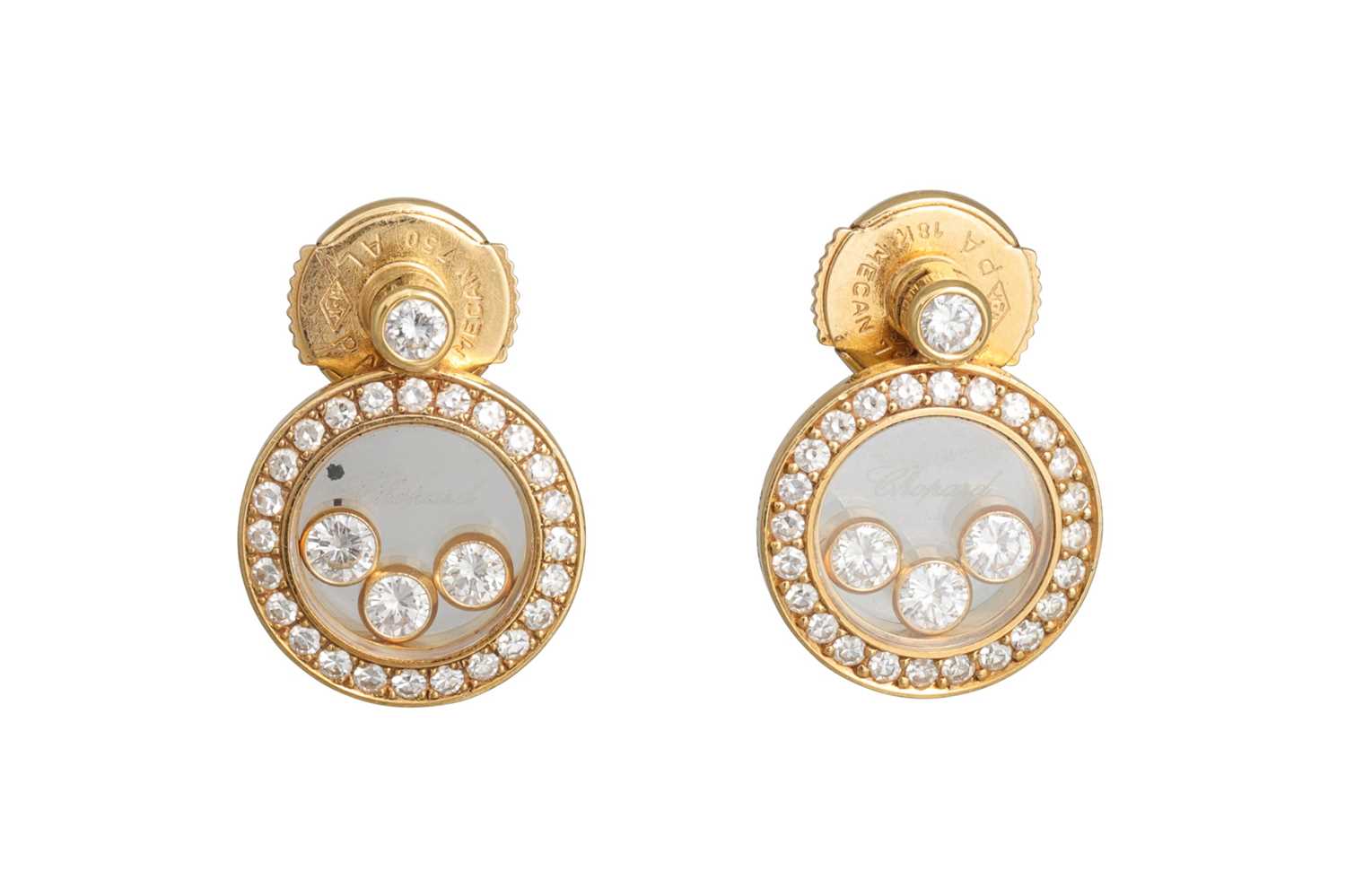 Lot 32 - A PAIR OF CHOPARD “HAPPY DIAMONDS” EARRINGS,