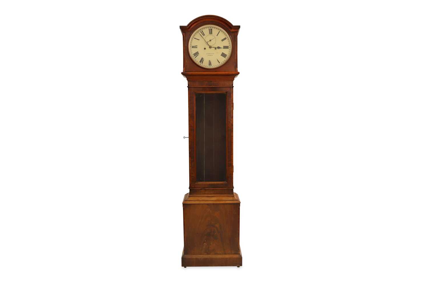 Lot 573 - A MID VICTORIAN IRISH LONG CASE CLOCK, dome
