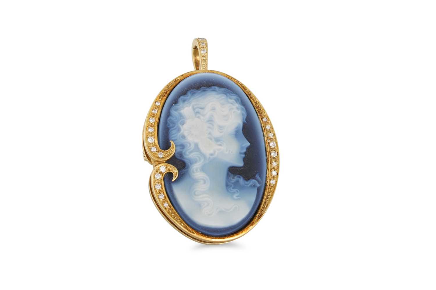 Lot 289 - A CAMEO BROOCH, the carved Agate depicting a