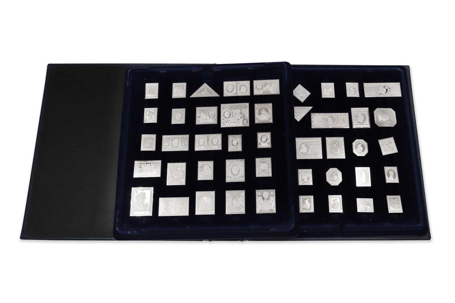 Lot 468 - A SET OF 50+ SILVER PROOF POSTAGE STAMPS OF