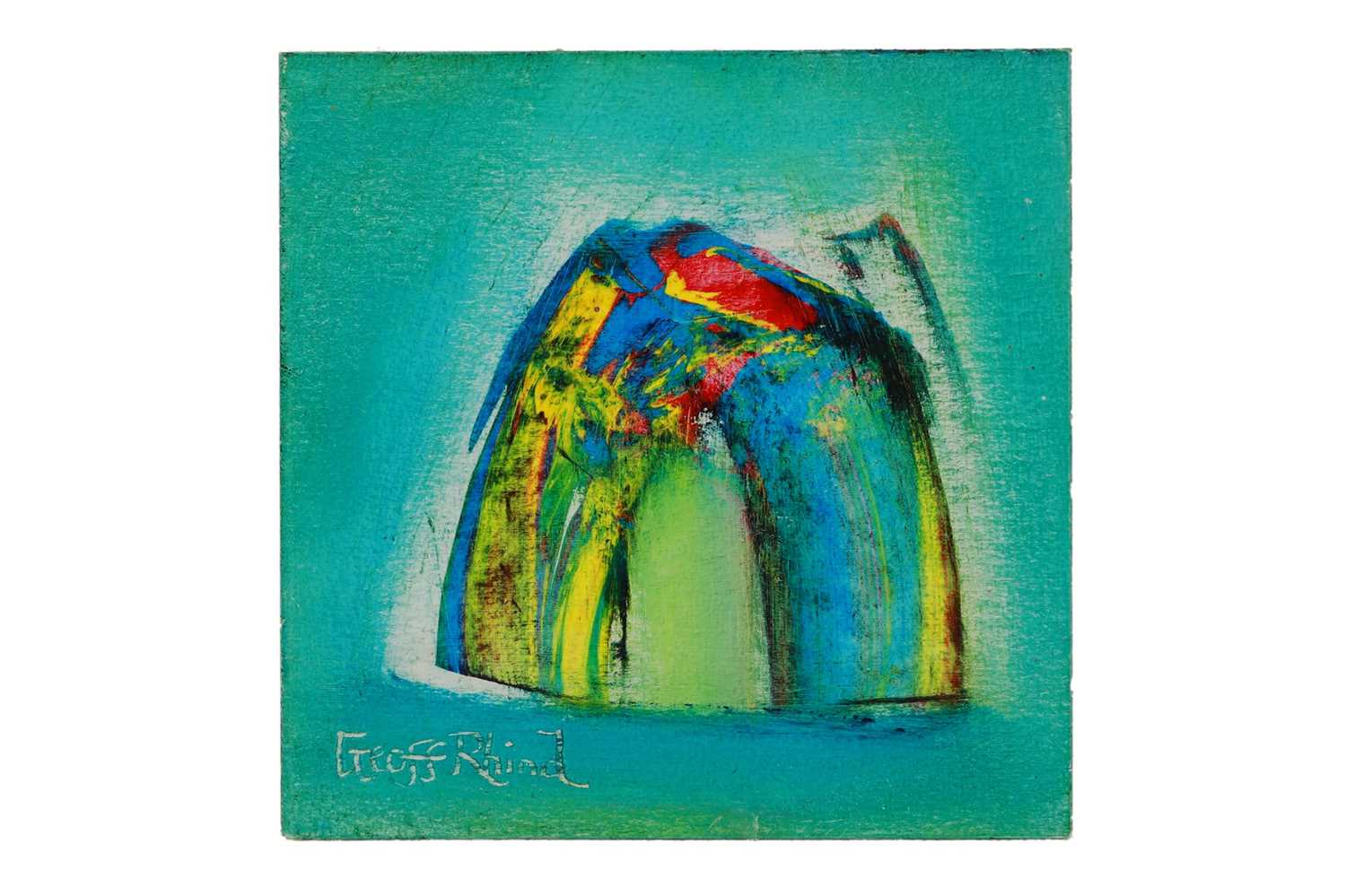 Lot 269 - GEOFF RHIND, abstract painting, signed,