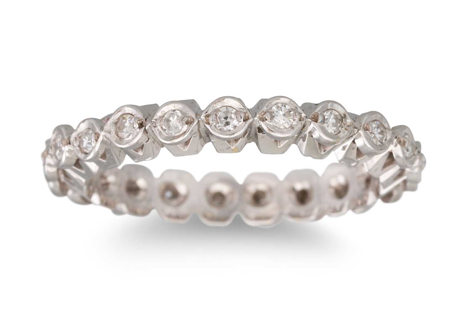 Lot 459 - A FULL BANDED ETERNITY RING, collet set,